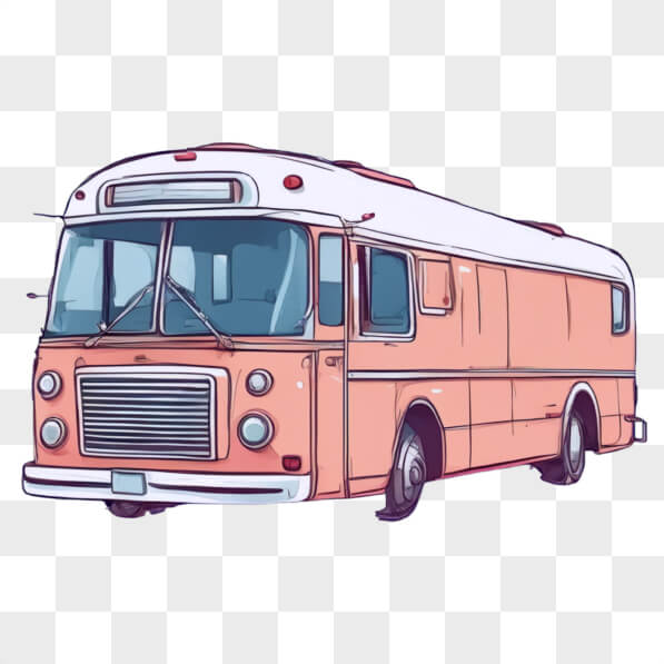Download Vintage Pink Bus Cartoons Online - Creative Fabrica