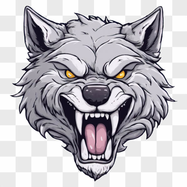 Download Fierce Wolf Head Illustration Cartoons Online - Creative Fabrica