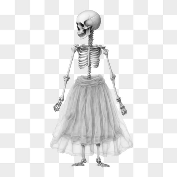 Download Stylized Skeleton in a Sheer Skirt Sketches Online - Creative ...