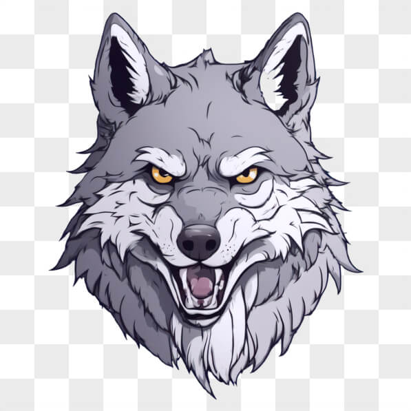 Download Fierce Wolf Head Illustration Cartoons Online - Creative Fabrica