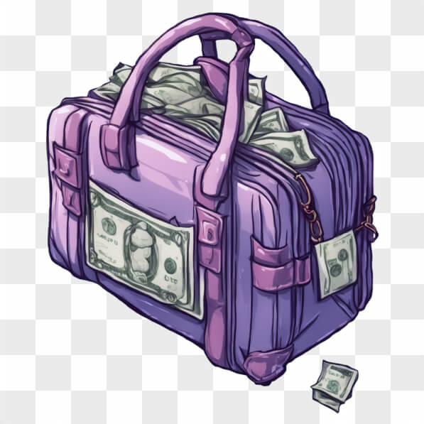 Download Purple Briefcase Overflowing with Cash Cartoons Online ...