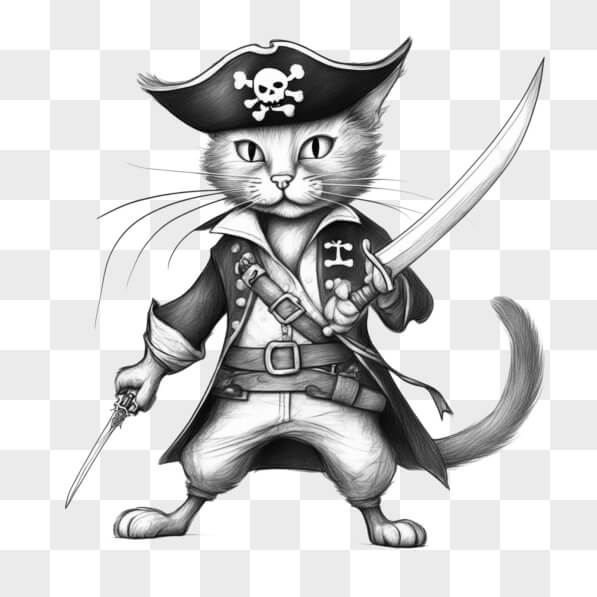 Download Pirate Cat Sketches Online - Creative Fabrica