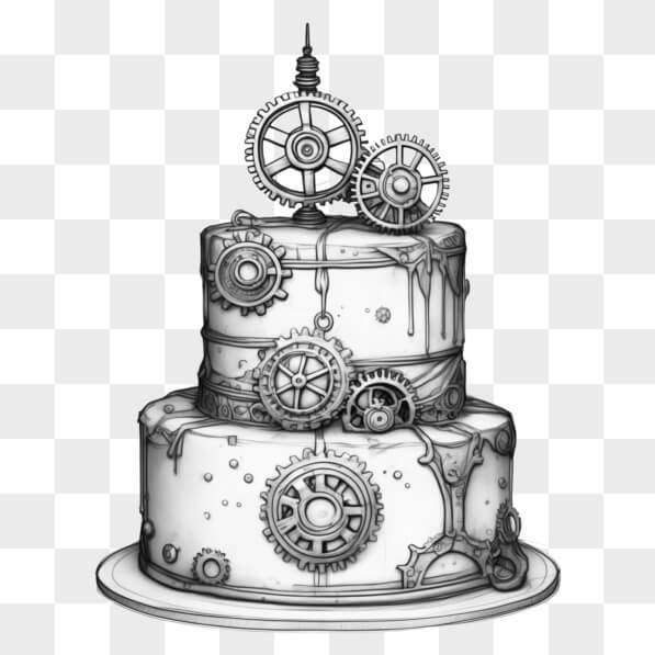 Descarga Pastel Steampunk con Engranajes Bocetos En Línea - Creative ...