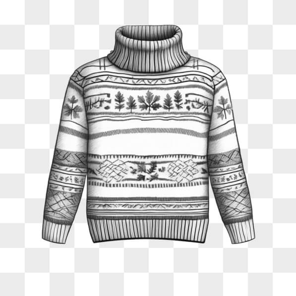 Descarga Diseño de suéter de cuello alto ilustrado Bocetos En Línea ...