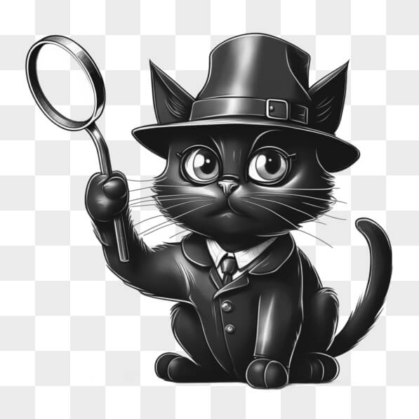 Descarga Ilustración del Gato Detective Bocetos En Línea - Creative Fabrica