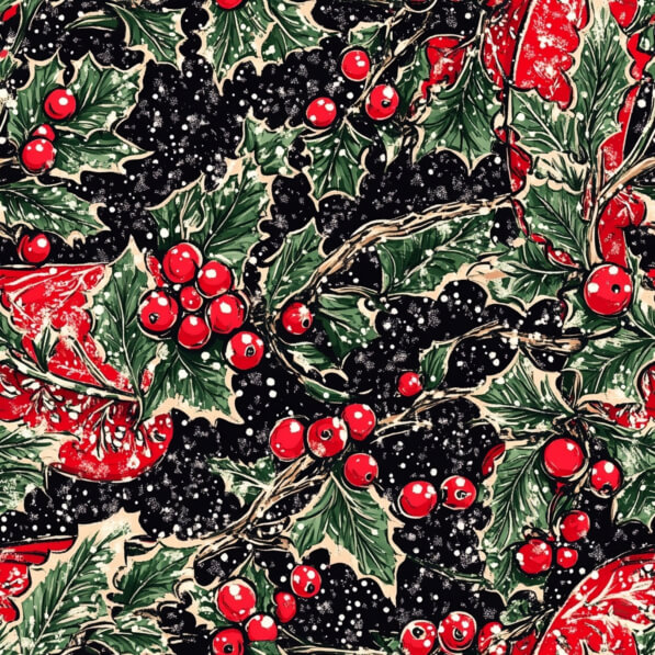 Download Festive Holly Pattern Patterns Online - Creative Fabrica