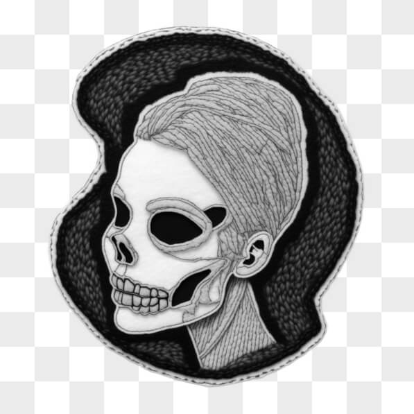 Descarga Ilustración de calavera estilizada con cabello detallado ...