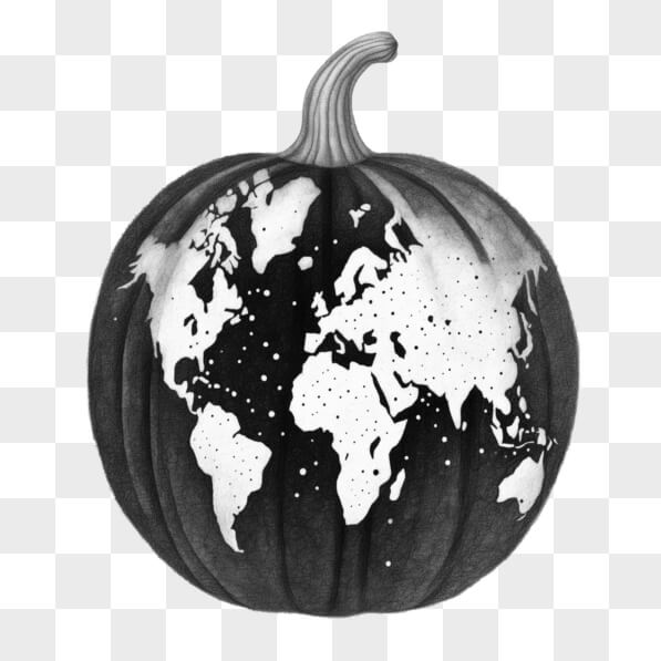 Download Artistic Pumpkin Carving of the World Map Sketches Online ...