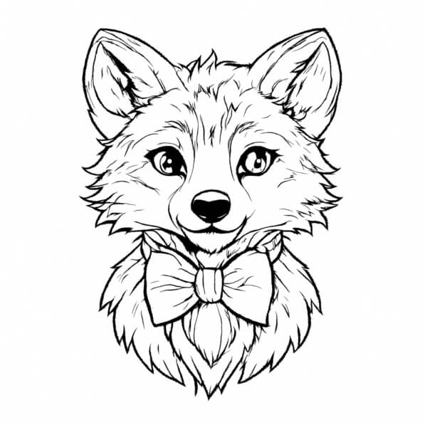 Download Whimsical Fox Head Illustration Coloring pages Online ...