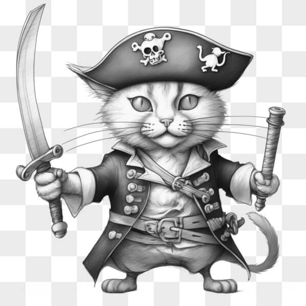 Download Pirate Cat Illustration Sketches Online - Creative Fabrica
