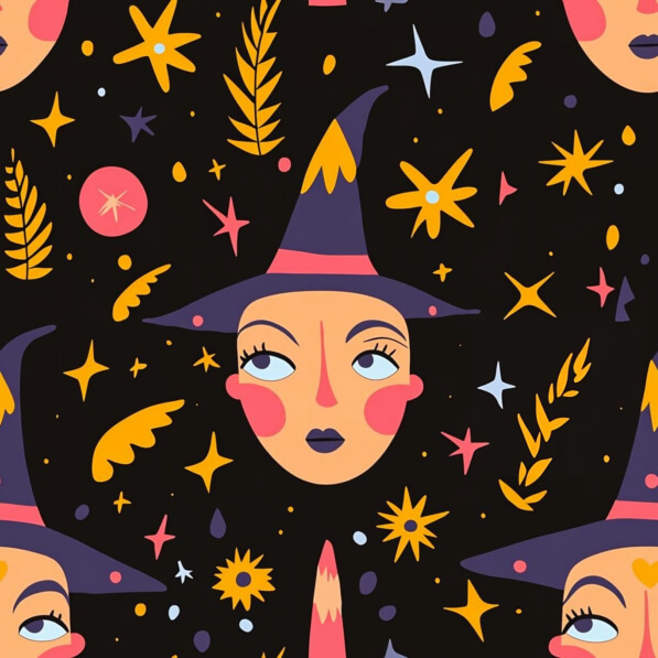 Download Colorful Witch Pattern Patterns Online - Creative Fabrica