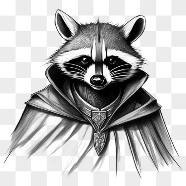 Descarga Personaje de mapache caprichoso con capa Bocetos En Línea ...