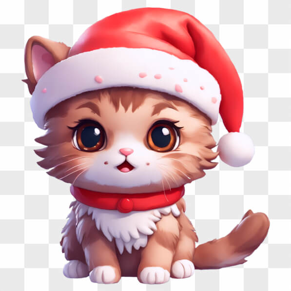 Descarga Gato Kawaii con Sombrero de Santa Kawaii En Línea - Creative ...