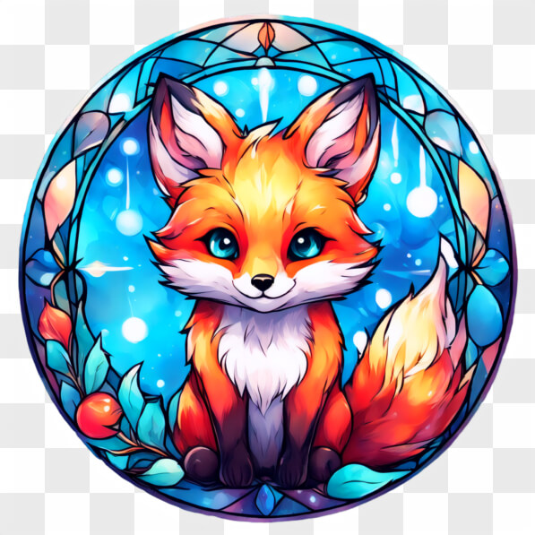 Download Kawaii Fox with Colorful Background Kawaii Online - Creative ...