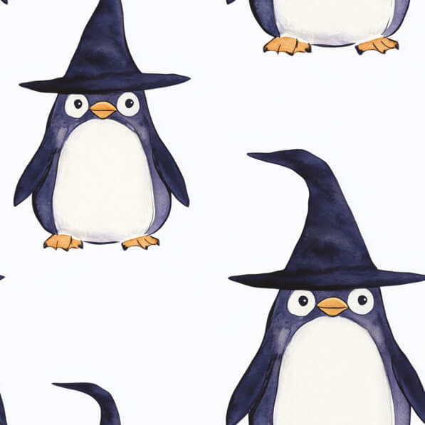 Download Whimsical Penguins in Witch Hats Patterns Online - Creative ...