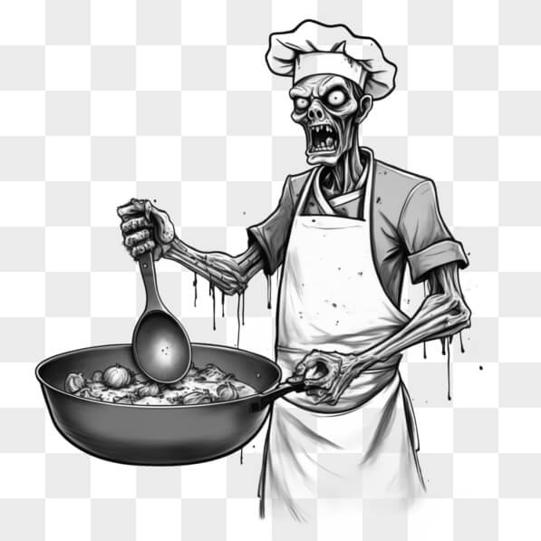 Download Zombie Chef Cooking Sketches Online - Creative Fabrica