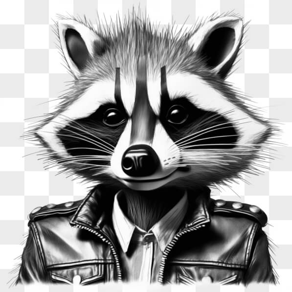 Download Stylized Raccoon Character in Leather Jacket Sketches Online ...