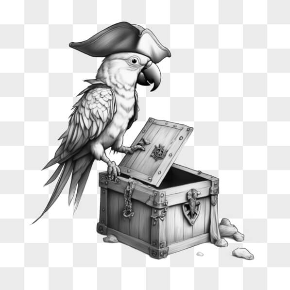 Télécharger Pirate Perroquet avec Coffre au Trésor Esquisses En Ligne ...