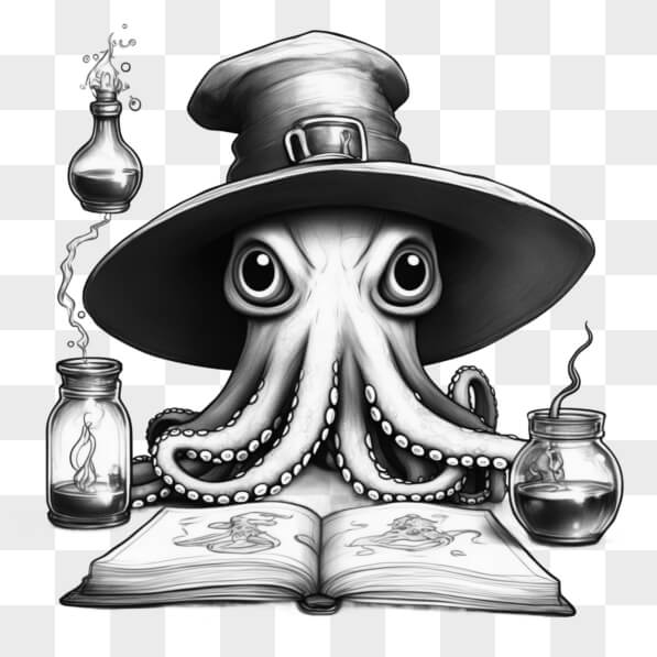 Download Whimsical Octopus Wizard with Potions Sketches Online ...