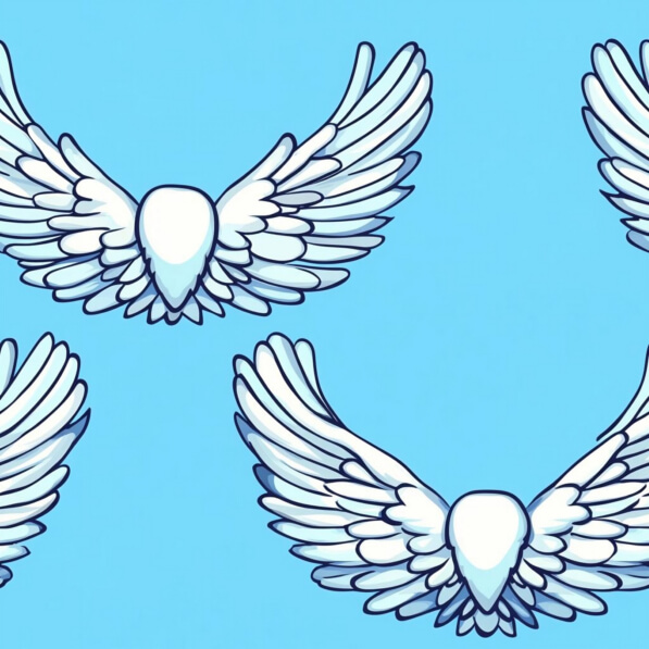 Descarga Patrón de alas de ángel sobre fondo azul Patrones En Línea ...