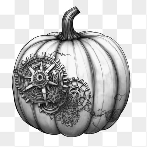 Download Steampunk Pumpkin with Top Hat and Gears Sketches Online ...