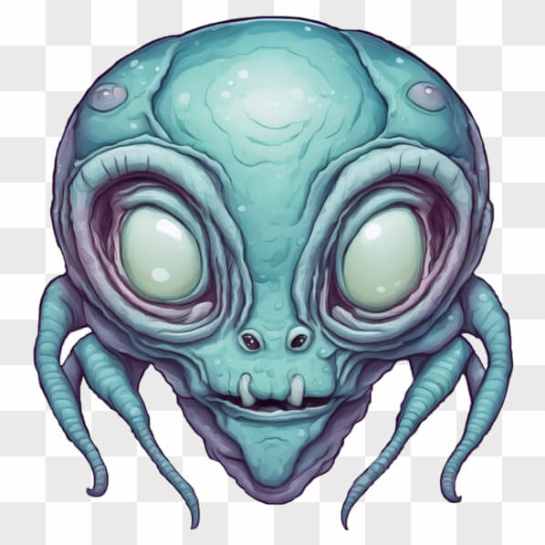 Download Gestileerd Alien Hoofd met Grote Ogen Cartoons online op ...