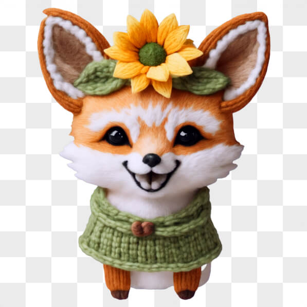 Download Kawaii Fox Character with Sunflower Headpiece Kawaii Online ...