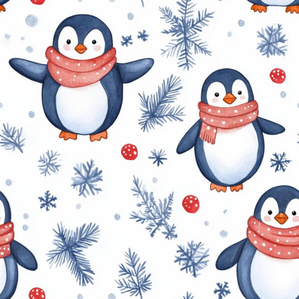 Download Whimsical Penguin Pattern for Winter Patterns Online ...