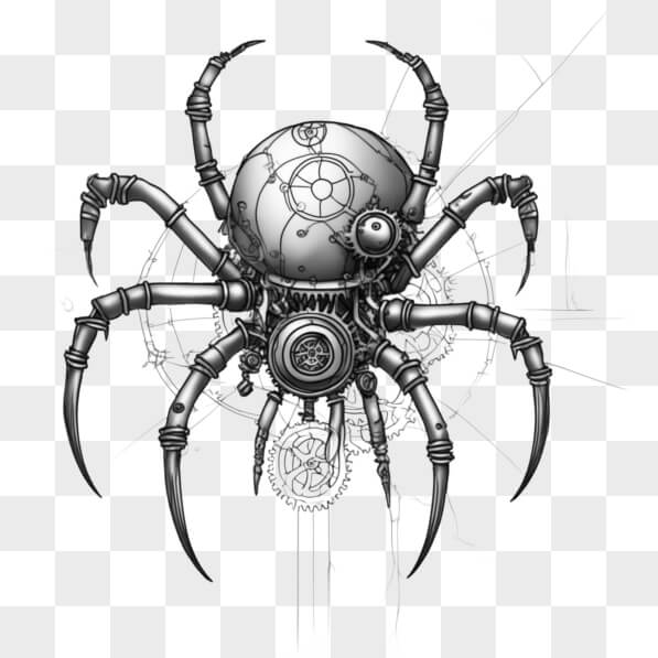 Download Mechanical Spider with Steampunk Design Sketches Online ...