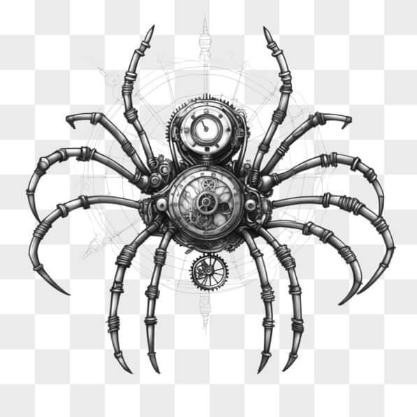 Download Steampunk Mechanical Spider Sketches Online - Creative Fabrica