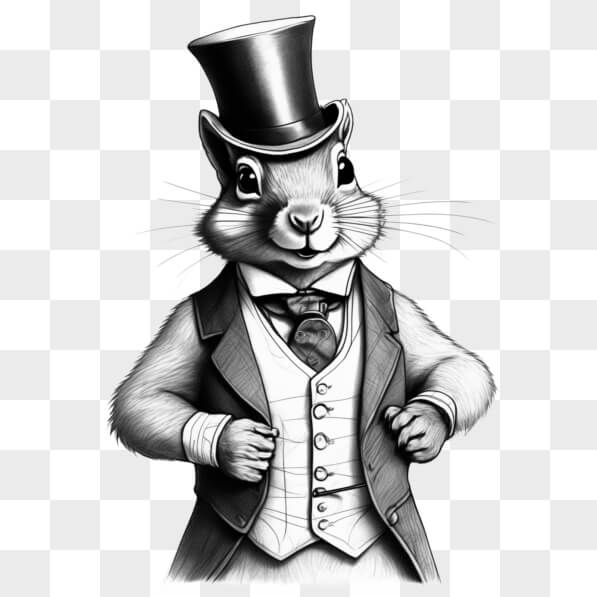 Download Dapper Rabbit Character in Formal Attire Sketches Online ...