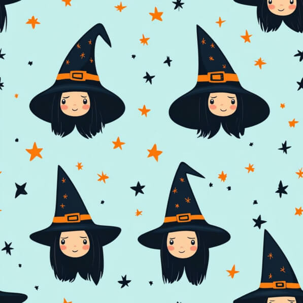 Download Whimsical Halloween Witch Pattern Patterns Online - Creative ...