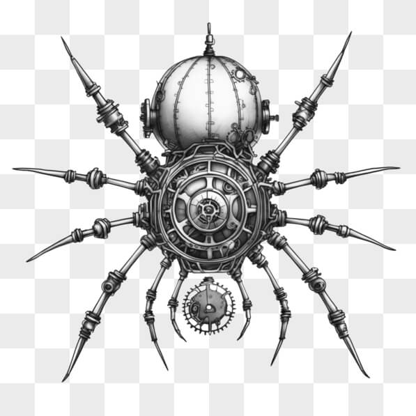 Download Steampunk Mechanical Spider Sketches Online - Creative Fabrica