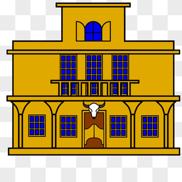 Download Stylized Western Building with Bull Skull PNGs Online ...