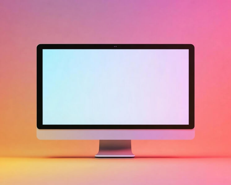 Baixe Monitor de Computador Moderno com Fundo Gradiente Mockups ...