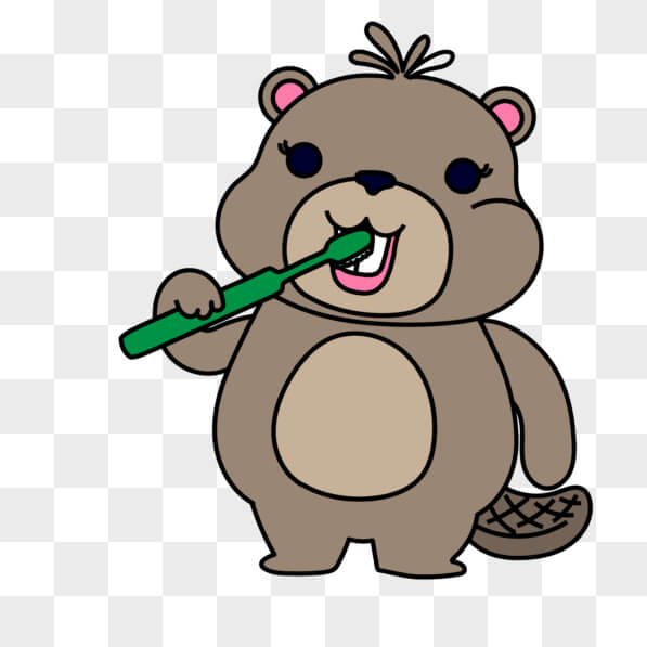 Descarga Castor de dibujos animados cepillándose los dientes PNGs En ...