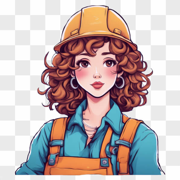 Download Young Woman in Work Attire with Hard Hat Cartoons Online ...