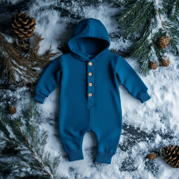 Télécharger Body bleu pour bébé dans un environnement hivernal Mockups ...