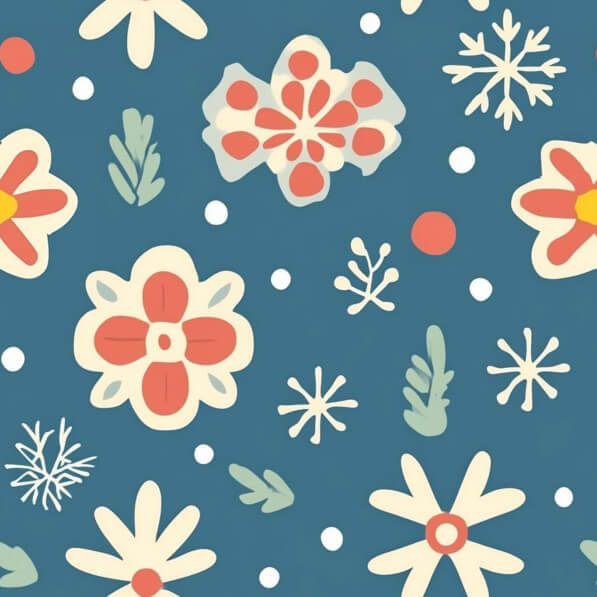 Download Colorful Floral Pattern with Snowflakes Patterns Online ...