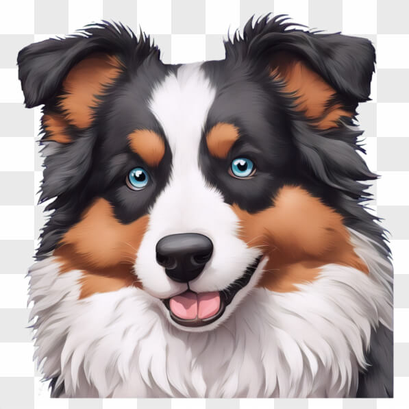 Download Happy Dog with Blue Eyes Cartoons Online - Creative Fabrica