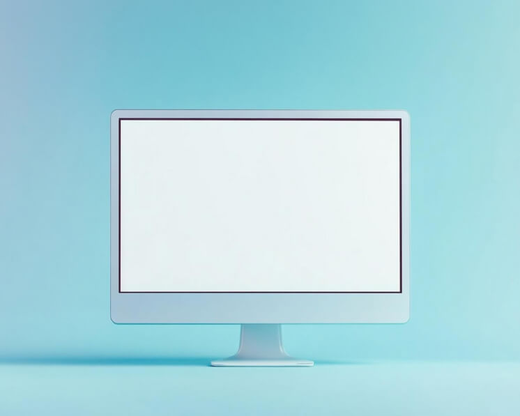 Download Moderne Computer Monitor op Blauwe Achtergrond Mockups online ...