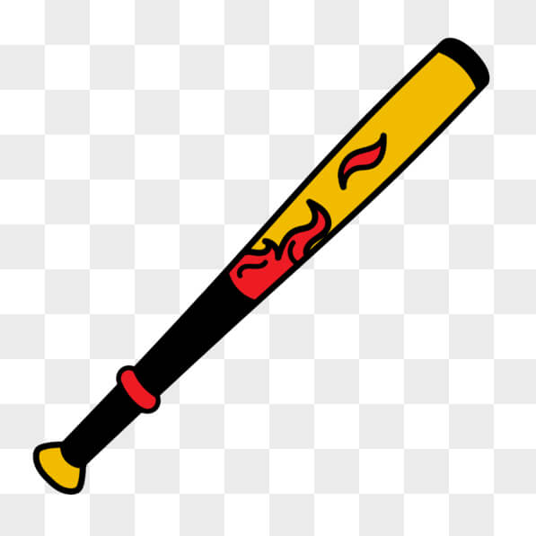 Download Stylized Baseball Bat with Flames PNGs Online - Creative Fabrica
