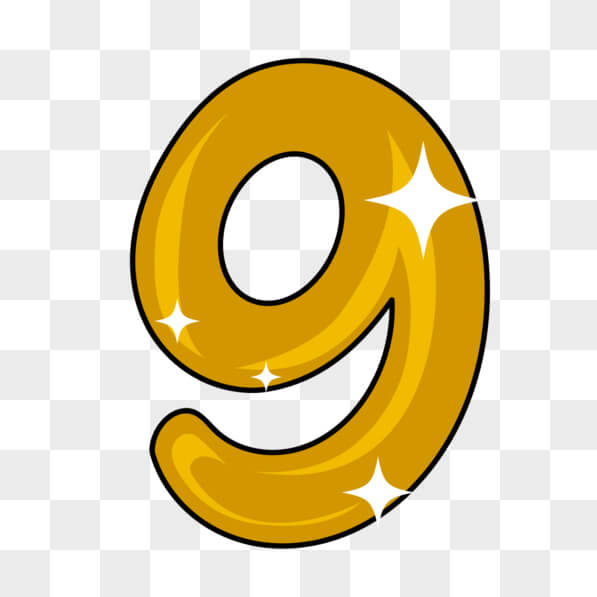 Download Stylized Golden Number 9 PNGs Online - Creative Fabrica