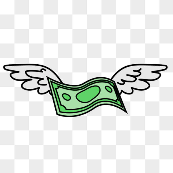Download Flying Dollar Bill with Wings PNGs Online - Creative Fabrica