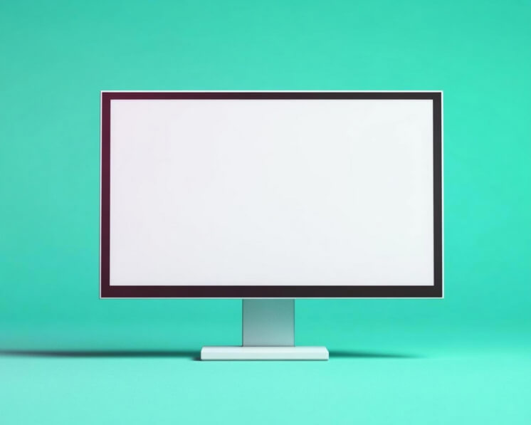 Download Modern Computer Monitor on Turquoise Background Mockups Online ...