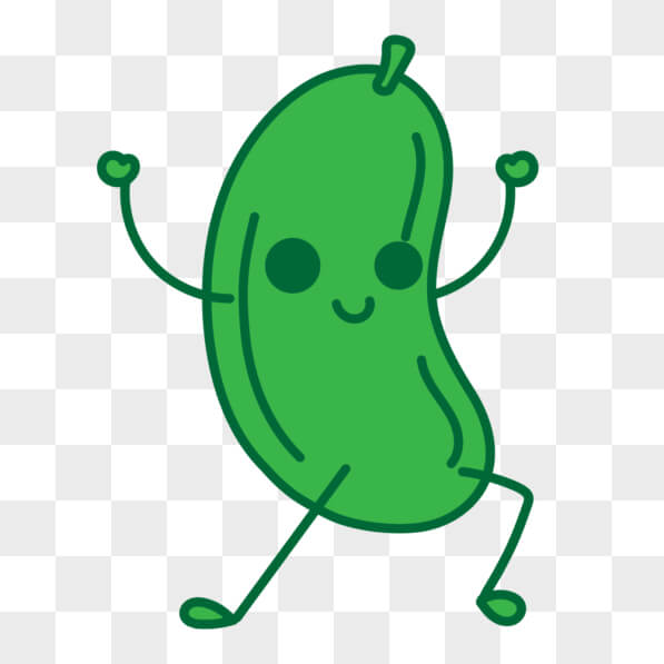 Baixe Personagem de Feijão Verde Cartoon Alegre PNGs - Creative Fabrica