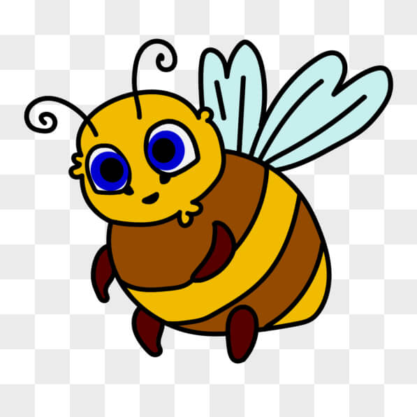 Download Cartoon Bee with Blue Eyes PNGs Online - Creative Fabrica