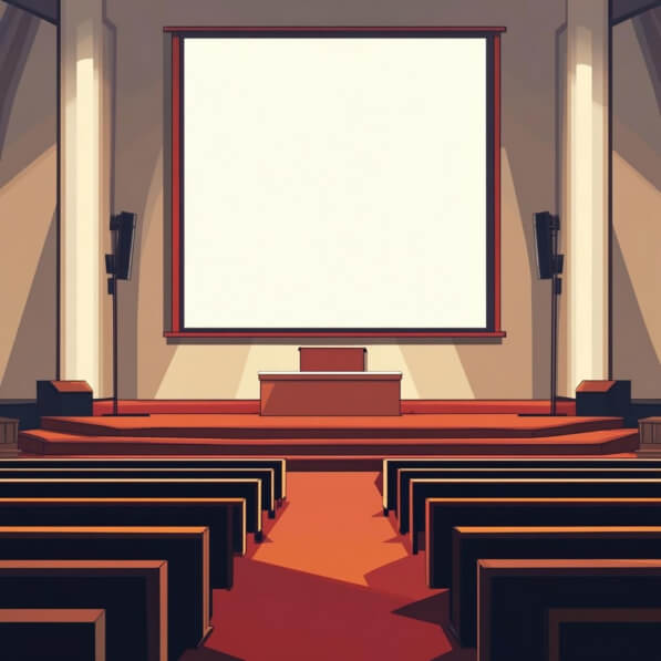 Baixe Auditório vazio com tela grande e pódio Backgrounds - Creative ...