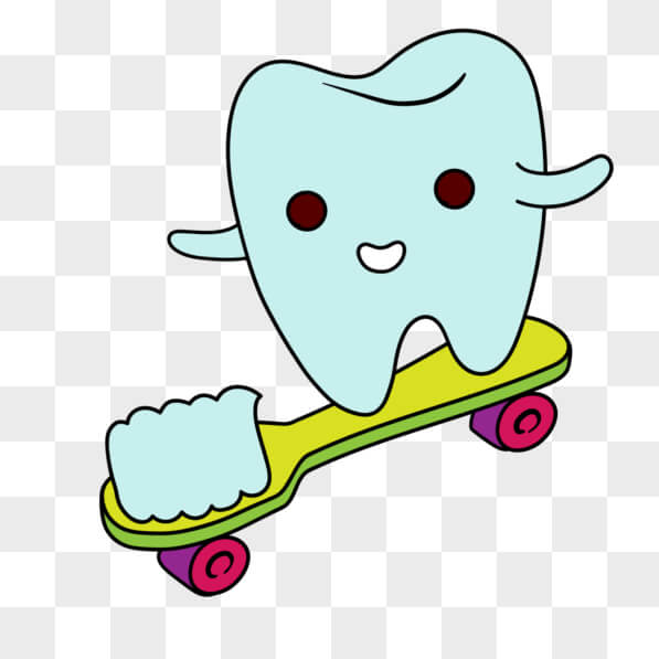 Download Cartoon Tooth on Skateboard PNGs Online - Creative Fabrica