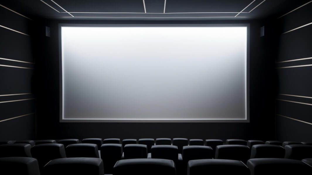 Descarga Cine moderno interior con pantalla en blanco Mockups En Línea ...